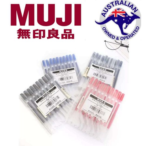 3 Pens MUJI Gel Ink Pens Black Blue Red 0.38mm 0.5mm made in Japan-Mix ...
