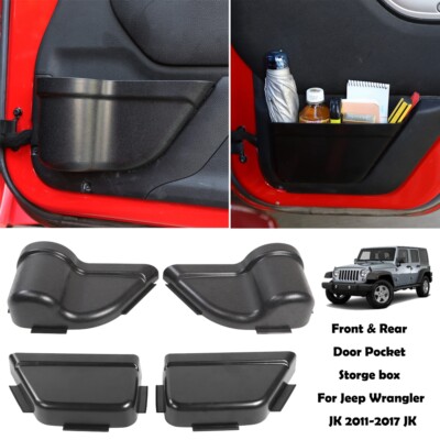 Front & Rear Door Net Pocket Storage Box Organizer For Jeep Wrangler JK ...