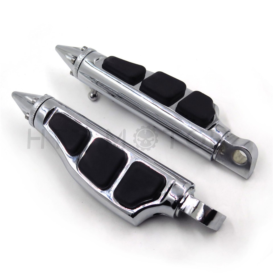 Chrome Spike Foot Pegs Mount Male Peg for Harley Dyna Softail Sportster ...