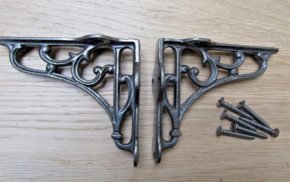 Pair of VINTAGE CLASSIC OLD VICTORIAN SCROLL SHELF BRACKETS BRACKET ...