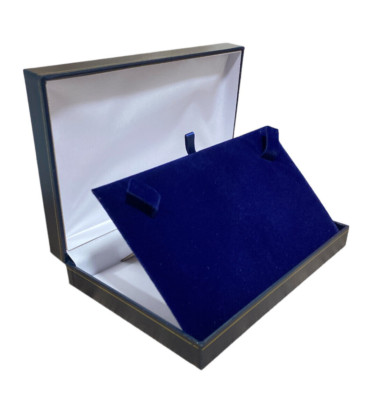 Luxury Blue Leatherette Necklace Box, Collarette Gift Box Jewellery ...