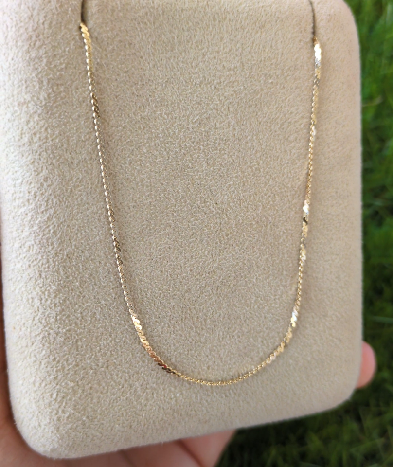 S Link Chain Necklace 14k Yellow Gold 24.25" 1.1mm Italian | eBay