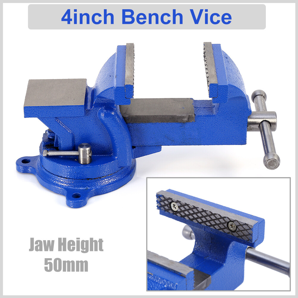 4" Bench Vice Clamp Heavy Duty Workbench Vise Anvil Swivel Base Jaw ...
