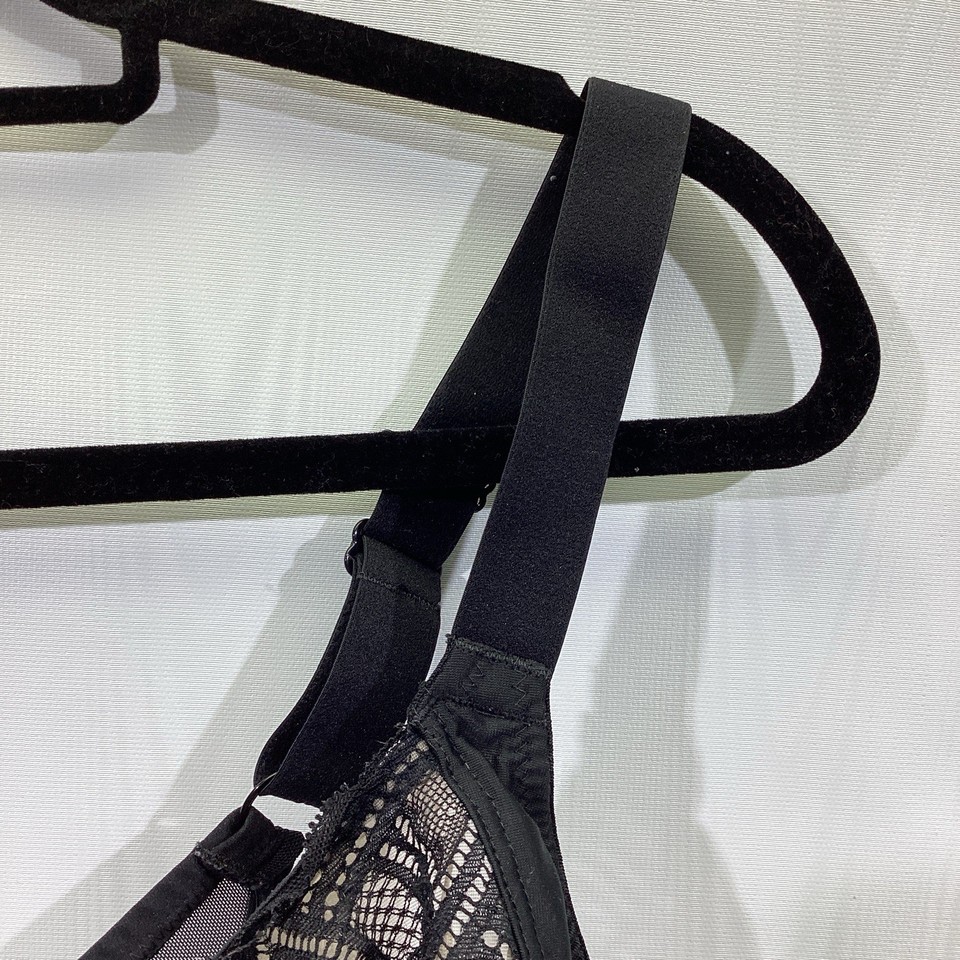 Elomi Bra Size 44DDD Black Underwire 3 Hook Soft Cup Sheer Upper Cup | eBay