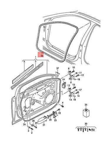 AUDI A4 AVANT S4 QUATTRO RS4 8W2 8W5 8WC DOOR SEAL INNER 8W0831721C 17 ...