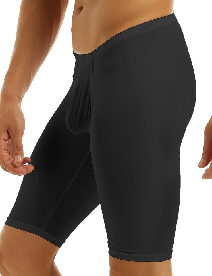 Mens Sports Gym Compression Shorts Quick Dry Short Tight Bulge Pouch ...