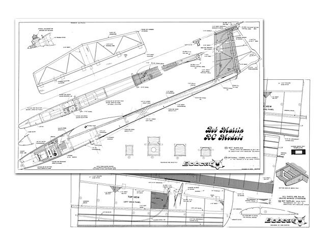Bobcat RC Sailplane 78" Wingspan RC Model Airplane Printed Plans ...
