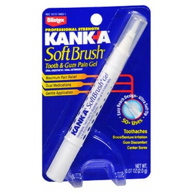 Kank-A Soft Brush Tooth/Mouth Pain Gel Professional Strength 0.07 oz | eBay