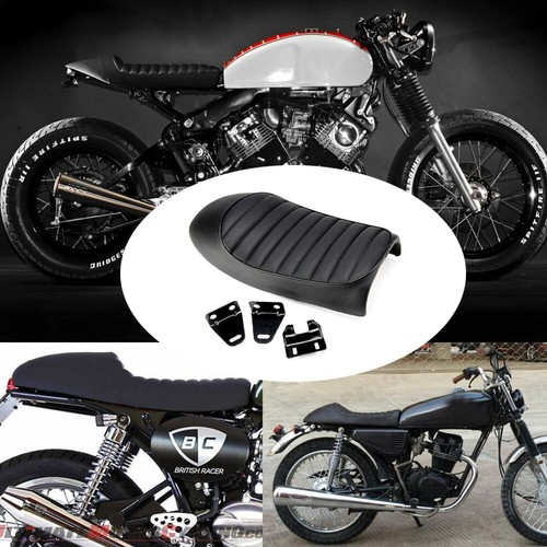 Motorcycle Cafe Racer Seat Flat & Hump Saddle For Honda CB Dyna Suzuki ...