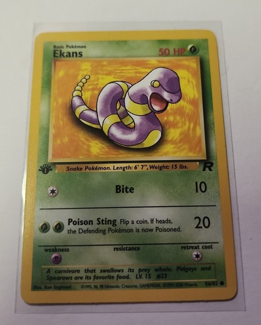 Pokémon TCG Ekans Team Rocket 56 Regular 1st Edition Common for sale ...