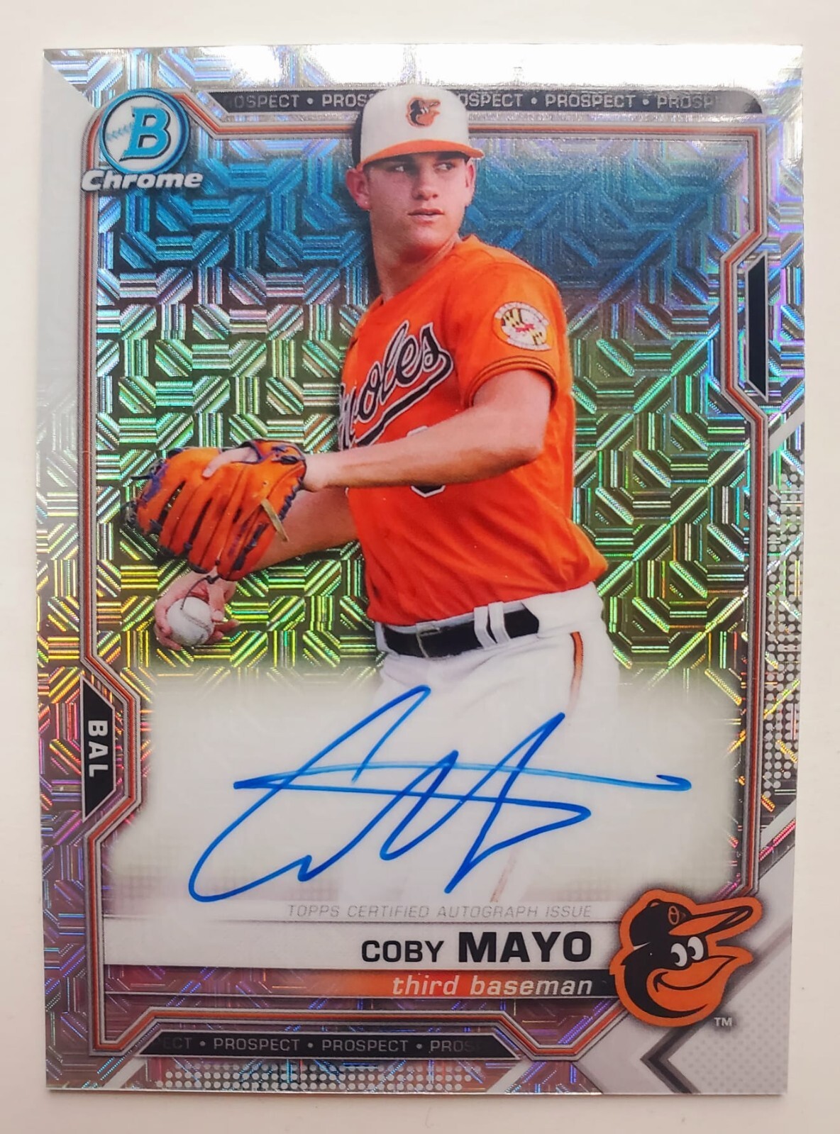 2021 Bowman Mega Box Chrome Mojo Auto Coby Mayo Baltimore Orioles #BMA ...