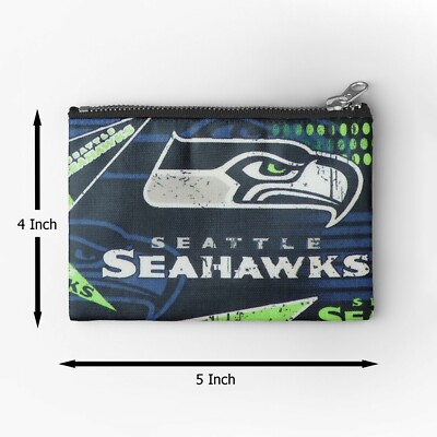 Seattle Seahawks Football Sports Team Pouches Coin/Makeup/Travel/Pen ...