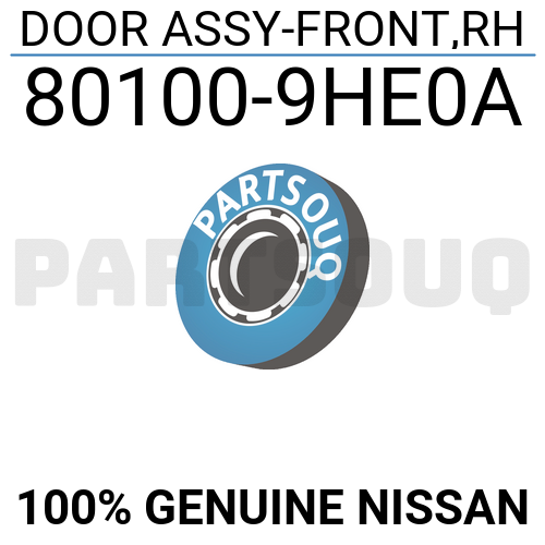 801009HE0A Genuine Nissan DOOR ASSY-FRONT,RH 80100-9HE0A | eBay