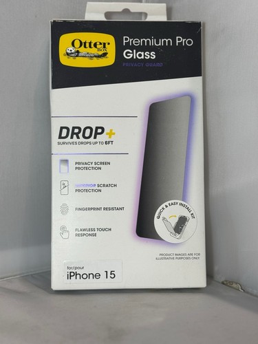 OtterBox Premium Pro Glass Privacy screen protector for Apple iPhone 15 ...