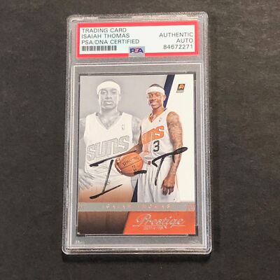 2014-15 Panini Prestige #140 Isaiah Thomas Signed Card AUTO PSA Slabbed ...
