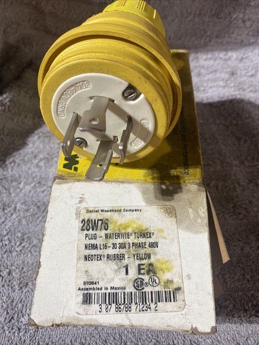 Daniel Woodhead 28W76 Watertight Turnex Plug 30 Amp NEMA L16 460 V | eBay