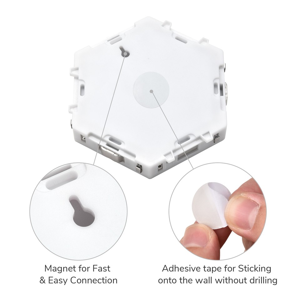 Hexagon LED Light Magnetic Autism DIY Touch Sensitive Hex Quantum ...