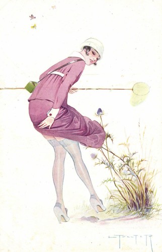 PC ARTIST SIGNED, PELTIER, RISQUE, PAR LES CHALEURS, Vintage Postcard ...