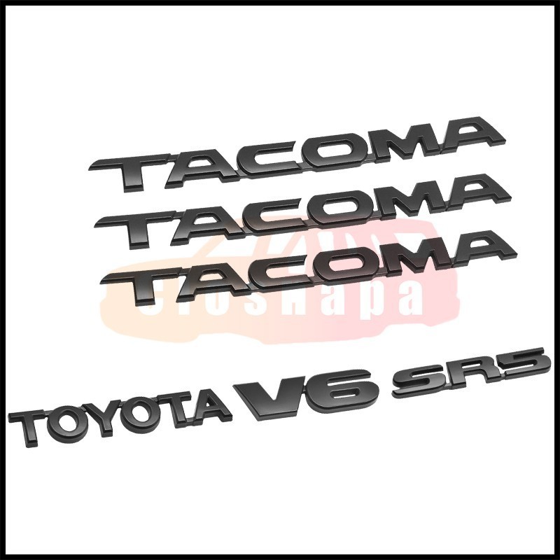 For Tacoma Emblem Badge Pre SR5 V6 Door Side Tailgate Matte Black 2005 ...