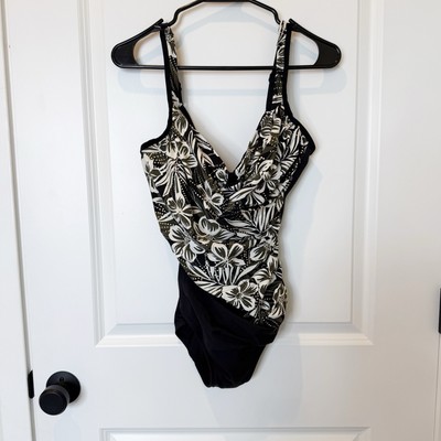 Miraclesuit One Piece Floral Swimsuit Sz 12 Rushed Underwire Slimming ...