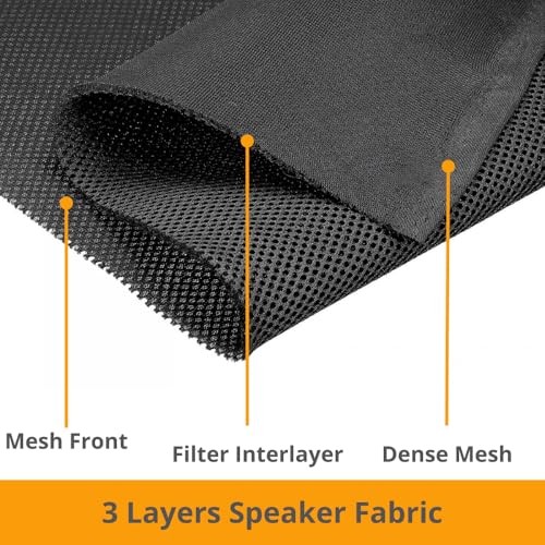 Speaker Grill Cloth Fabric 3D Mesh Acoustic Box Cover 40" x 59" Black ...