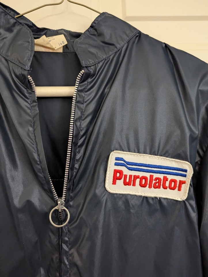 Vtg 70s The Great Lakes Jacket Purolator Satin Blue Racing Jacket Adult ...