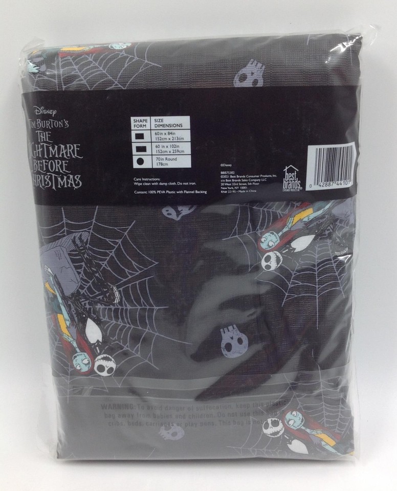 Disney Nightmare Before Christmas Halloween Round Tablecloth 70in Jack ...