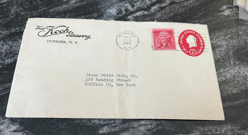 1960 FRED KOCH BREWERY BEER - BREWING CO ENVELOPE & STAMP DUNKIRK NY | eBay