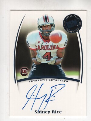 2007 Press Pass Legends Sidney Rice Autograph Rookie RC! Hard Signed ...