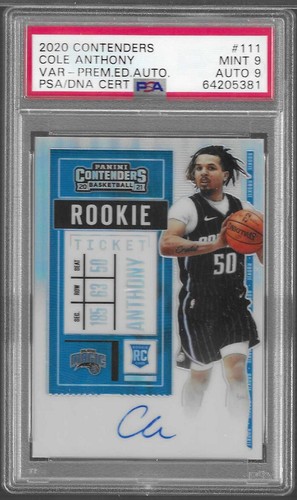2020-21 Contenders Optic Cole Anthony Rookie Ticket Variation Auto PSA ...
