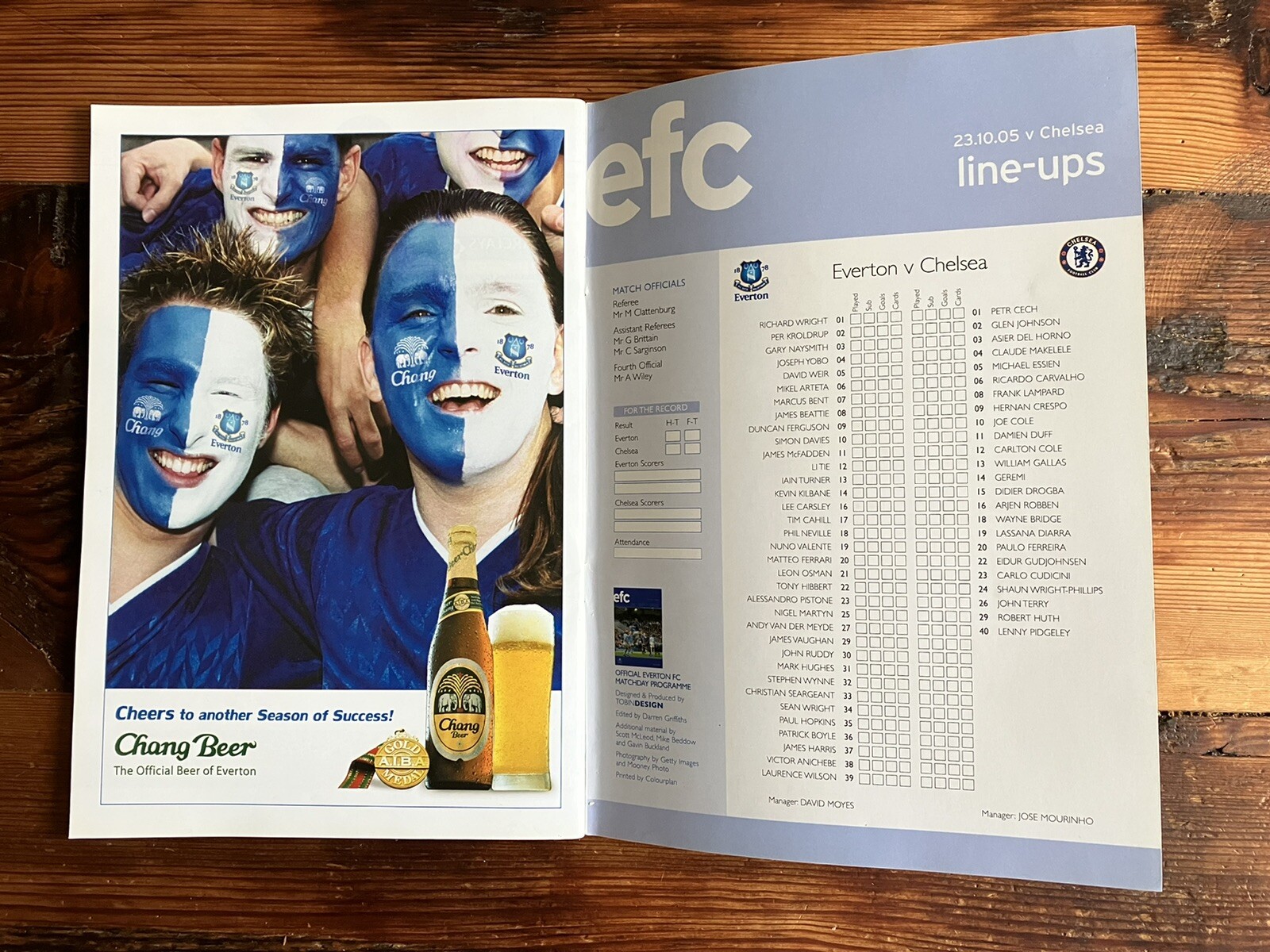 Everton v Chelsea 05-06 ‘Chelsea PL Title Winning Season’ Mint ...