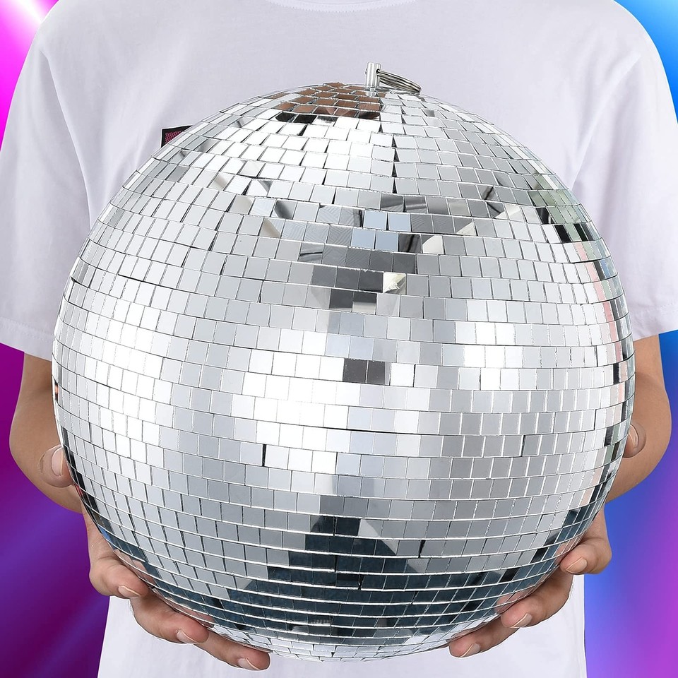Mirror Disco Ball Sumono 12 Inch Mirror Ball Lightning Ball with ...