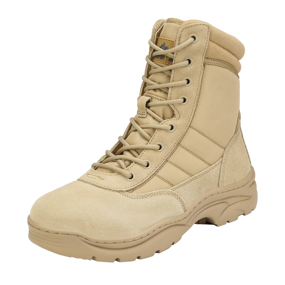 US WIDE SIZE Mens Military Boots Leather Combat Boots Waterproof ...