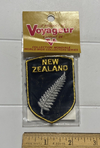 NIP New Zealand Silver Fern Frond Souvenir Black Embroidered Voyager Patch Badge | eBay
