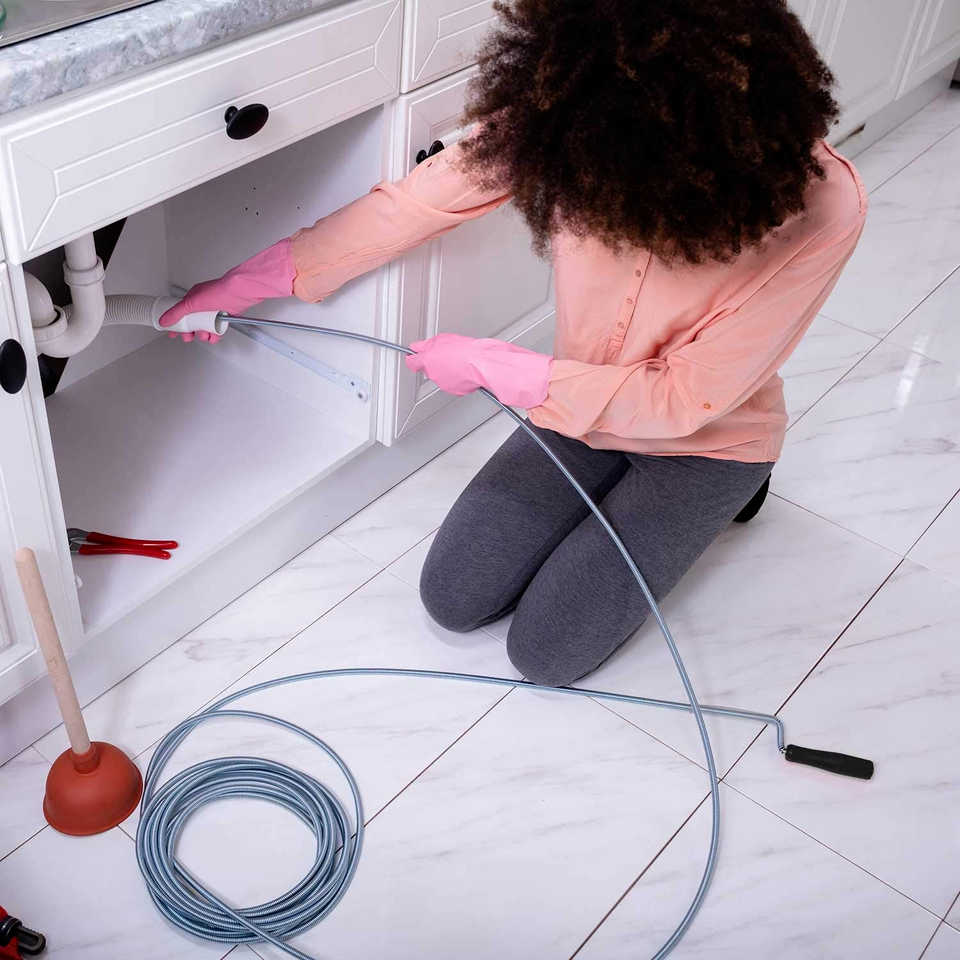 Flexible Drain Unblocking Rods 3m Long Waste Pipe Cleaner Sink Toilet ...