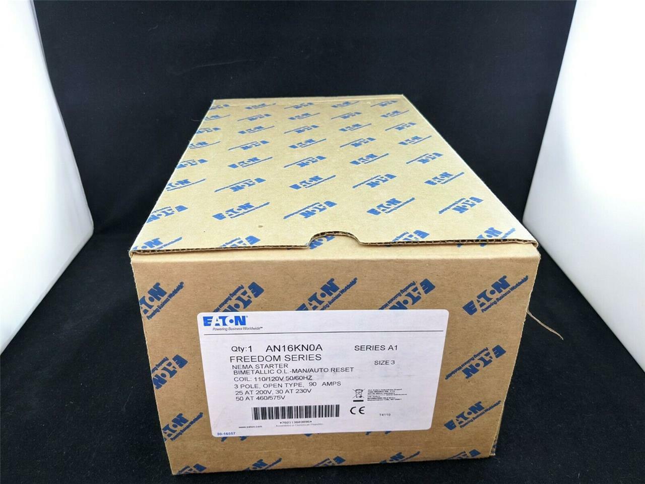Eaton AN16KN0A NEMA OPEN 3P STR NEMA SIZE 3 120V COIL 782113603896| eBay