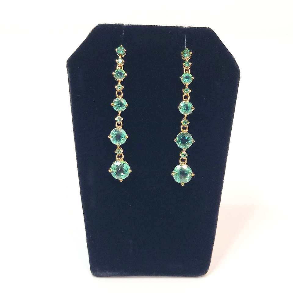 Ross Simons Green Gold Plated Sterling Silver Pierced Earrings Necklace ...