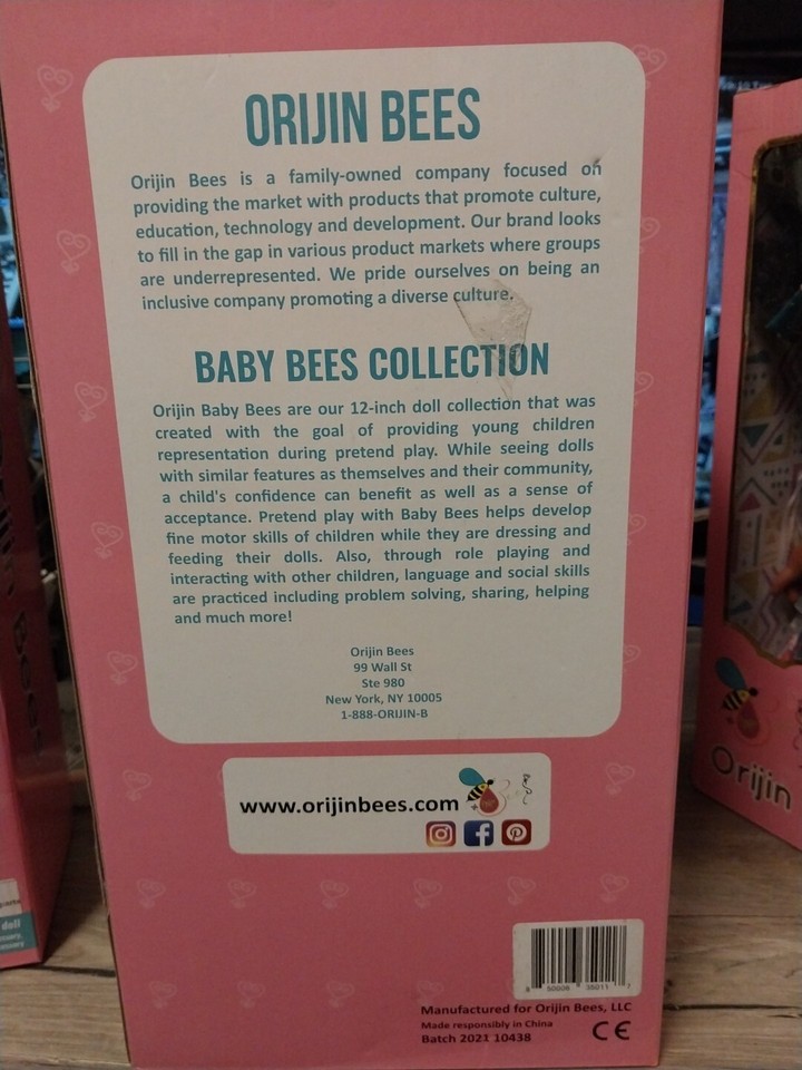 Orijin Bees Lovey Coiley 12" Baby Bee Doll #1 | eBay