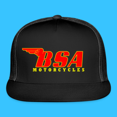 BSA Motorcycles Logo British Classic Black Trucker Hat Cap Adult Size ...