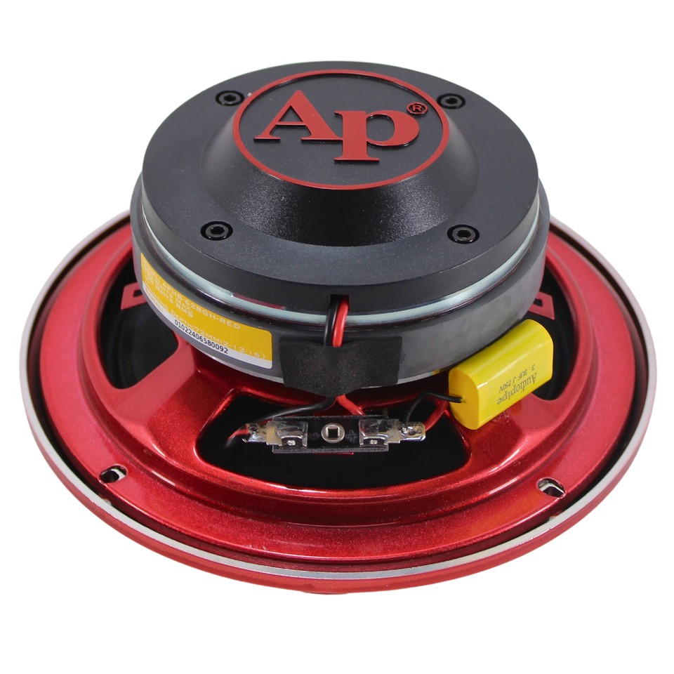 2 Pair of 6.5" 150W RMS 4-Ohm Red Compression Horn / Coaxial Speakers ...