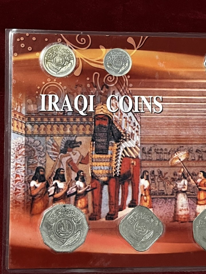 Vintage Iraqi 8 Coins 5 Fils - 1 Dinar Set Souvenir, Saddam Hussein Era ...