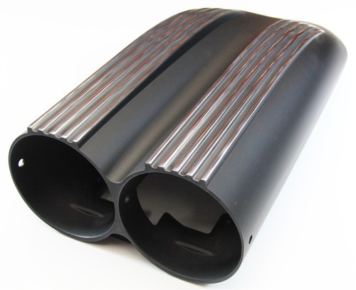 Scoop Shotgun Dual Finned Black Alloy Hood Scoop 19.5" Long Dual Carby ...