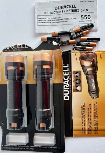 Duracell Durabeam ULTRA 550 Lumens Variable Focus LED Flashlight 2 PACK ...