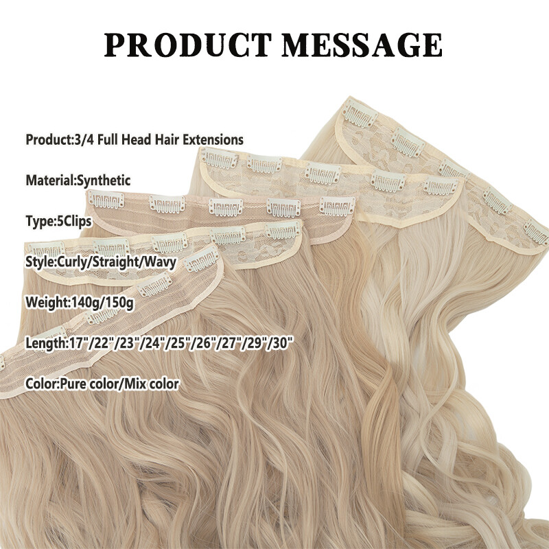One Piece 100% Natural Clip in as Human Hair Extensions Full Head ...