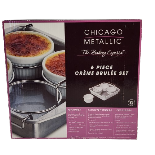 6pc Creme Brulee Set Chicago Metallic Commercial Cooking Baking Pan ...