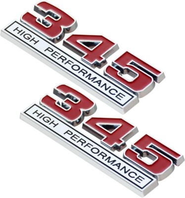 345 5.7 Liter V8 Engine High Performance Emblem Badge Logo in Chrome ...