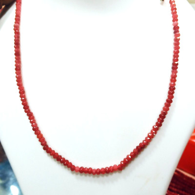 Natural Ruby Red Jade Gemstone Faceted Rondelle Beads Jade Beads Ruby ...