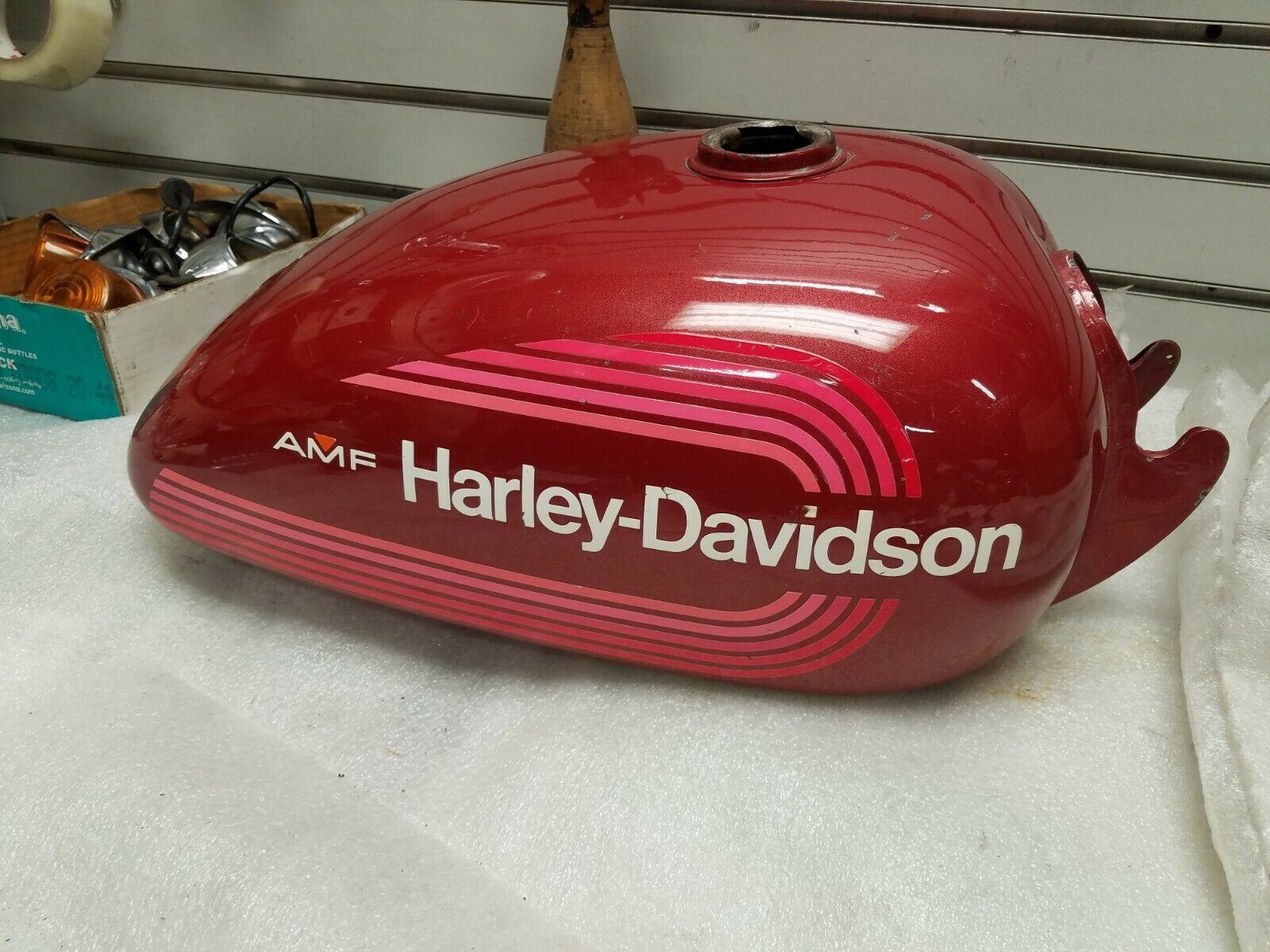 Gas Tank Harley AMF Original Factory Paint 1976 red OEM Superglide fx ...