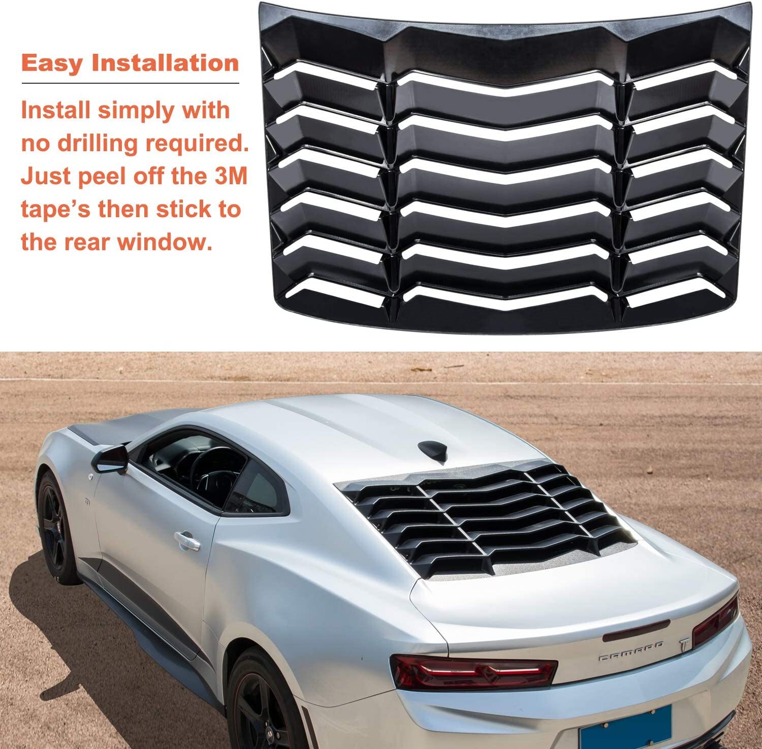 Rear & Side Window louvers for Chevrolet Camaro 2010-2015 in GT Lambo ...