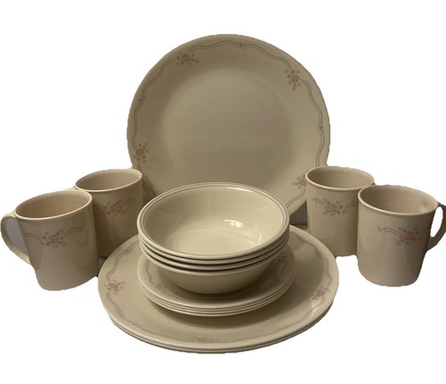 Vintage Corelle English Breakfast Dinnerware Set 16-PC | eBay